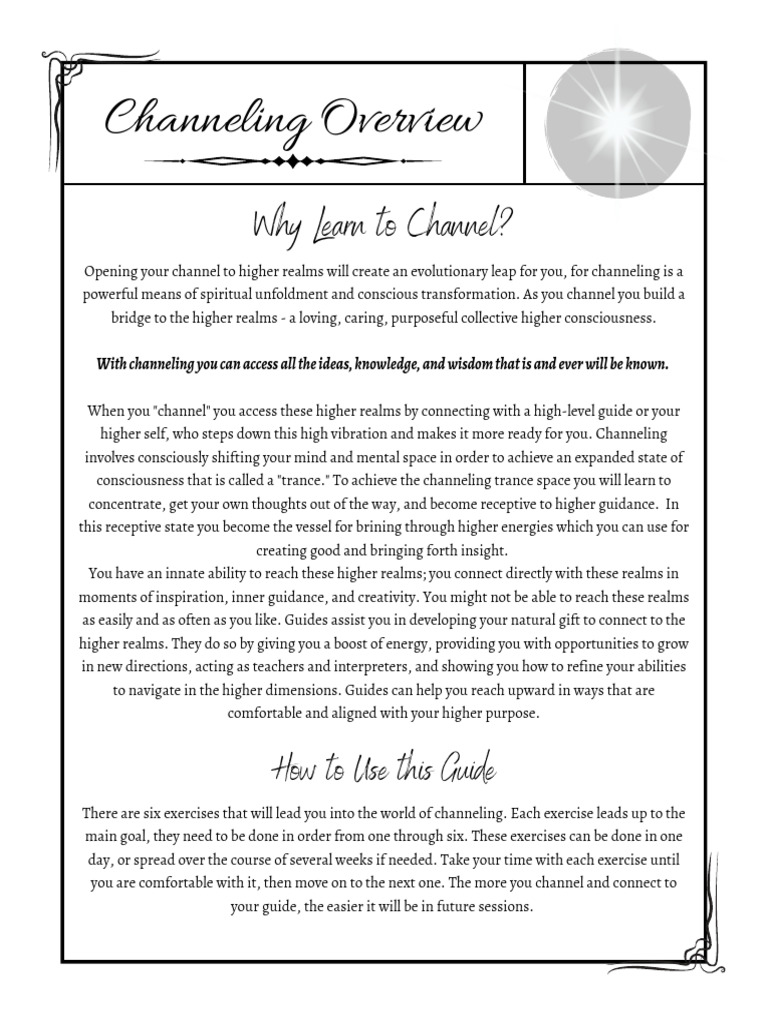 Channeling Guide: Exercises for Connection | PDF | Thought | Feeling