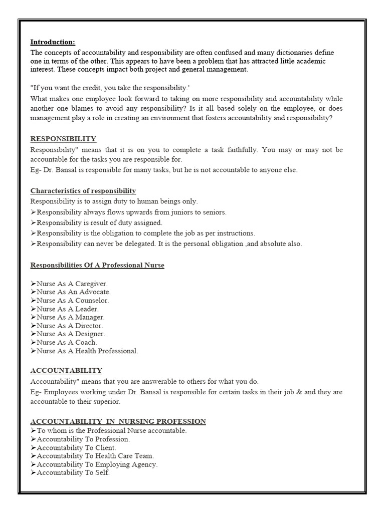 PROFESSIONAL RESPONSIBILITY AND ACCOUNTABILITY | PDF | Occupational Safety And Health | Safety