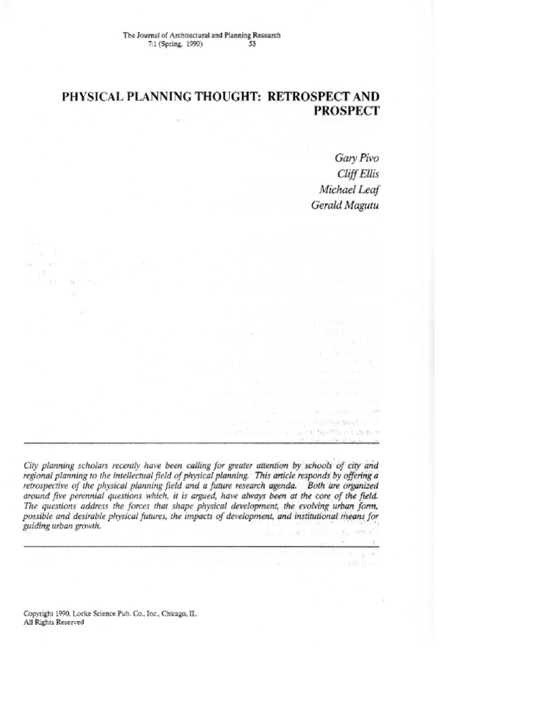 Physical Planning | PDF