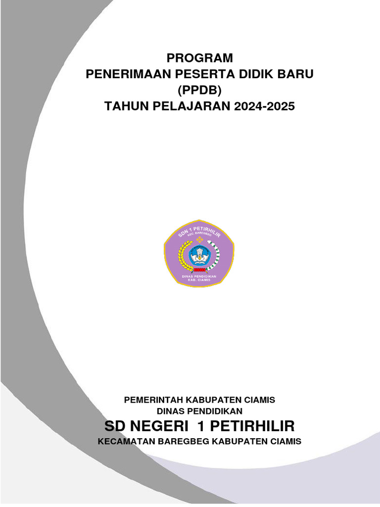 PROGRAM PPDB 2024-2025 SDN 1 PETIRHILIR | PDF