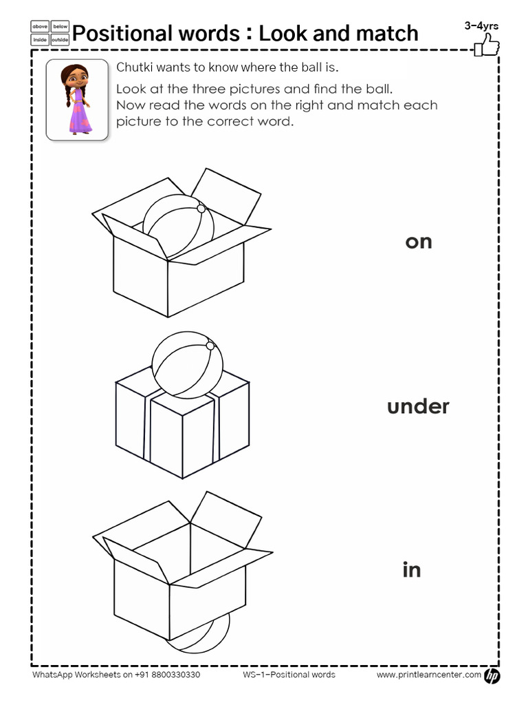 Nursery Positional Words | PDF | Language Arts & Discipline