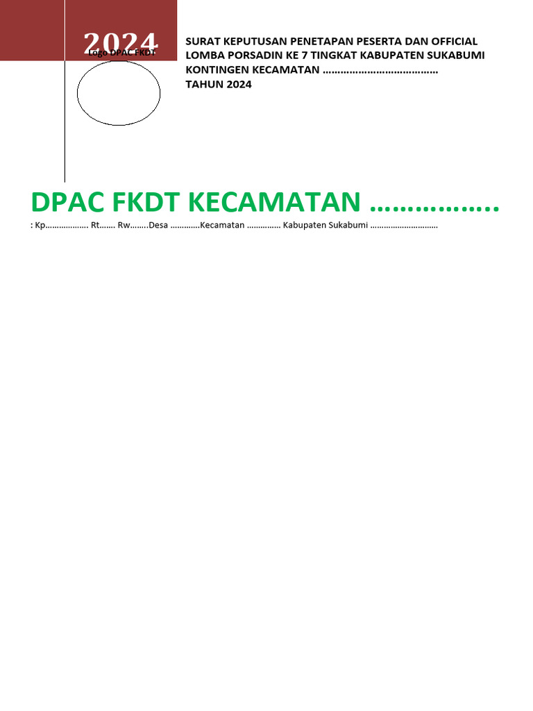 SK Penetapan Peserta Official Porsadin7 Kec ................. | PDF