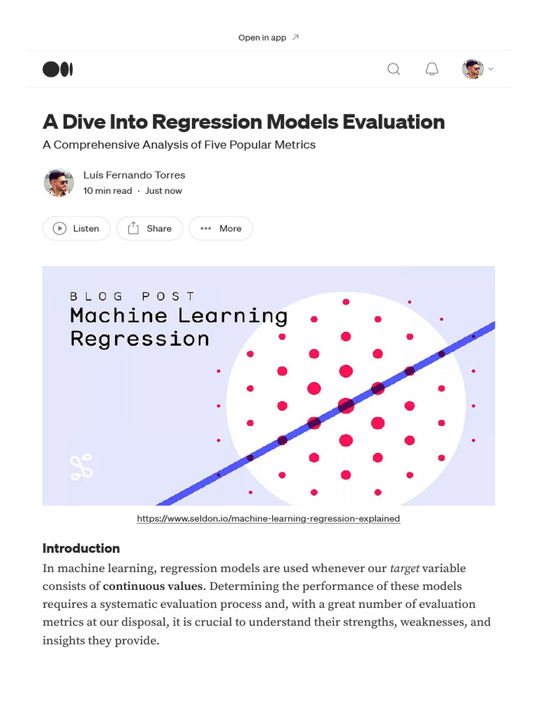 Regression Models Evaluation Metrics | PDF | Mean Squared Error | Errors And Residuals