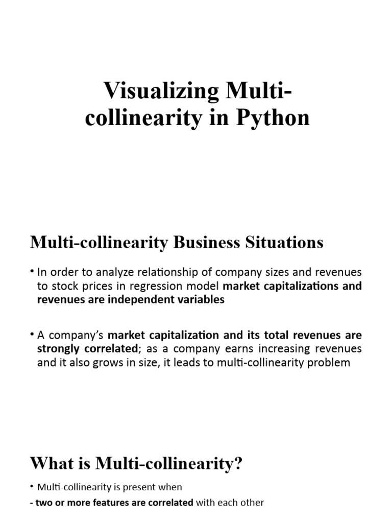 Visualising Multicollinearity in Python | PDF | Multicollinearity ... Visualising Multicollinearity in Python | PDF | Multicollinearity ...