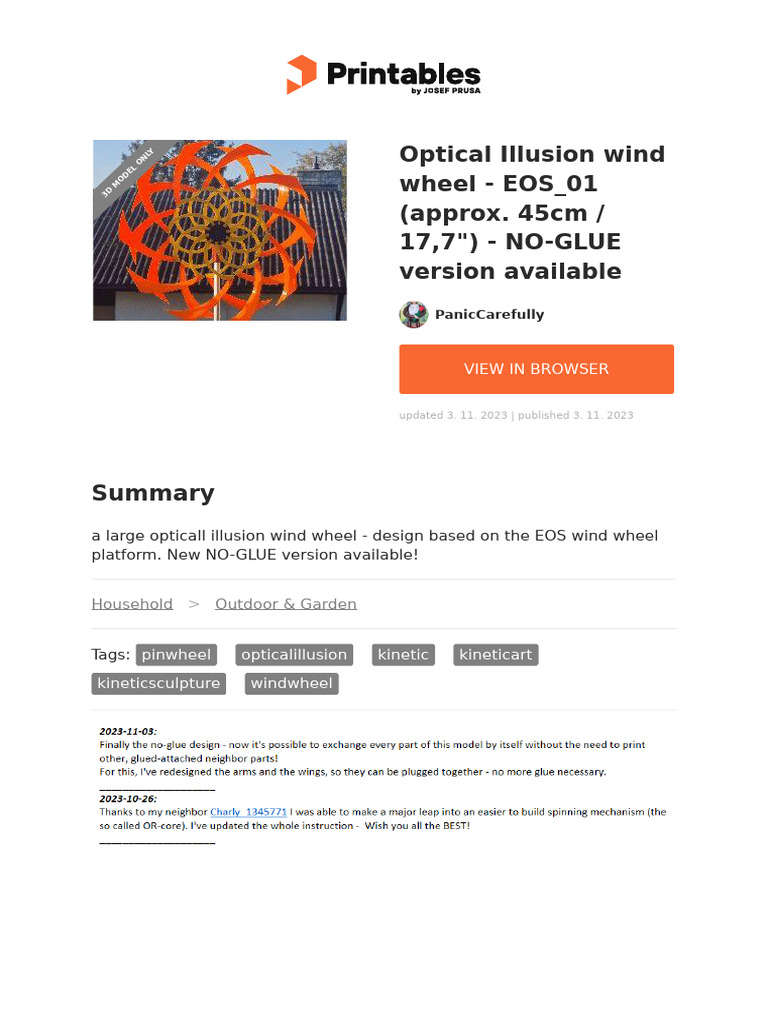 Optical Illusion Wind Wheel Eos - 01 Approx 45cm 177 No Glue Version Available | PDF | Software ...