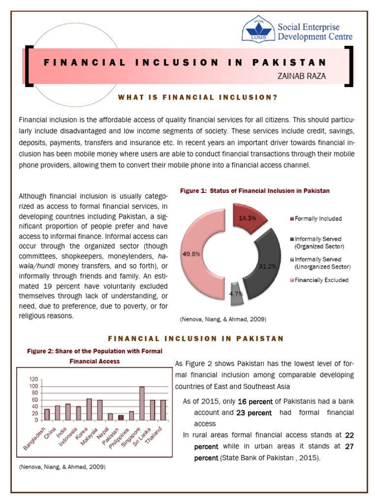 Financial Inclusion in Pakistan | PDF | Financial Inclusion | Household ...