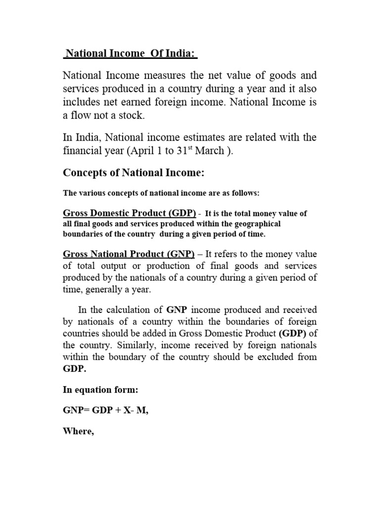 Understanding India's National Income | PDF | Measures Of National ...