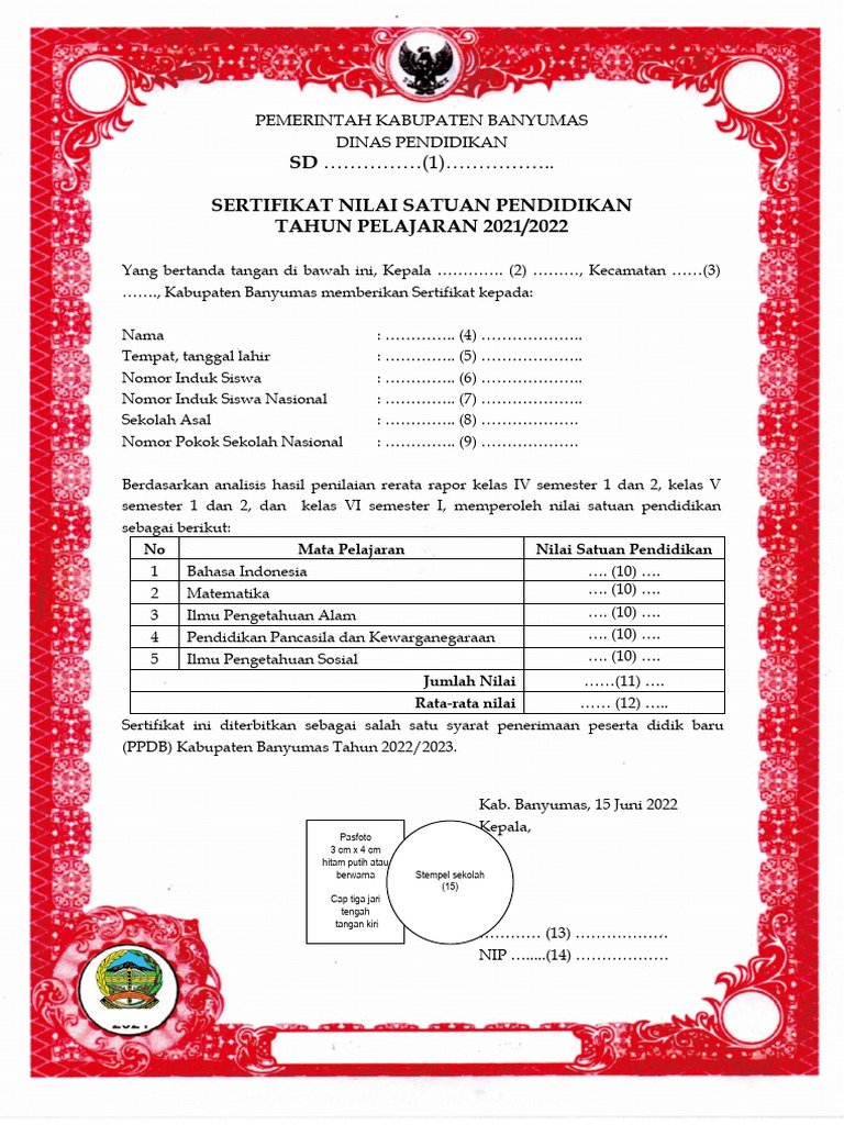 Blangko SNSP Dan SKL 2022 - Word | PDF