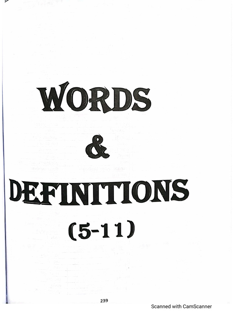 Words & Definitions (5-11) | PDF