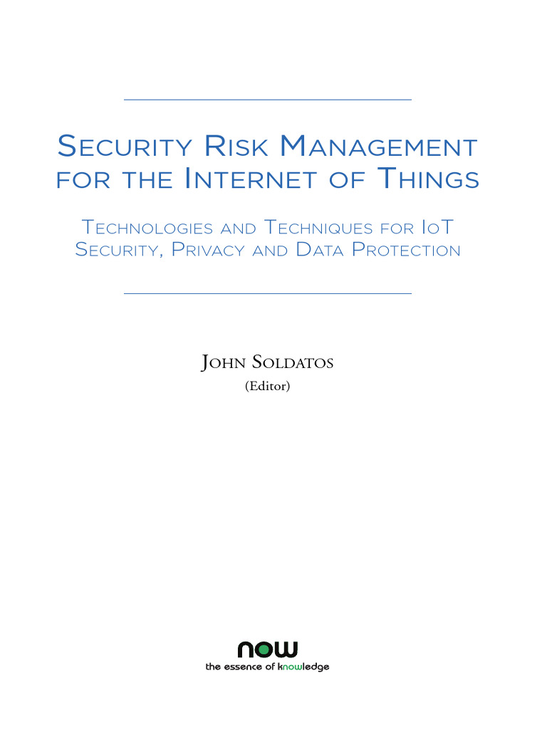 S R M I T: Ecurity ISK Anagement For The Nternet of Hings | PDF | Internet Of Things | Computer ...