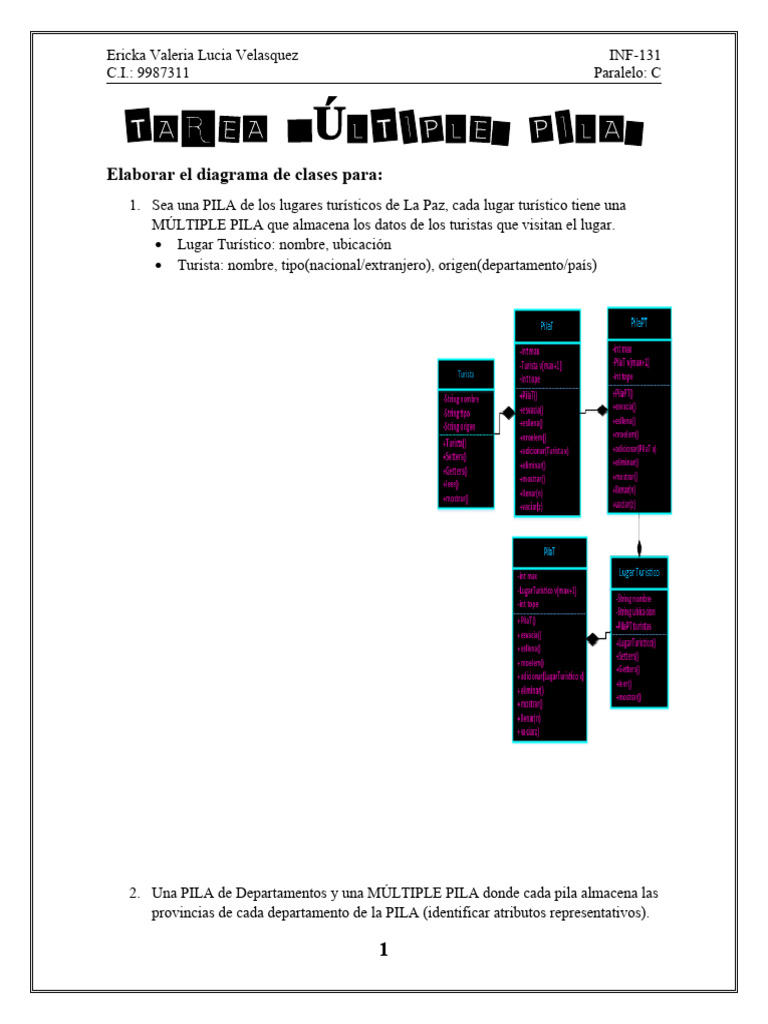 Diagrama de Clases para Pilas en Java | PDF