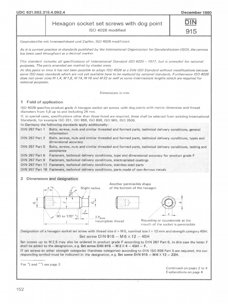 Din 915 (1980) | PDF