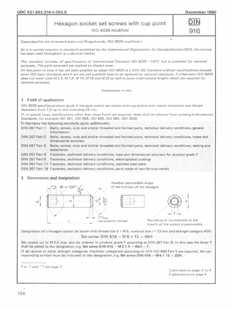 Din 916 (1980) | PDF
