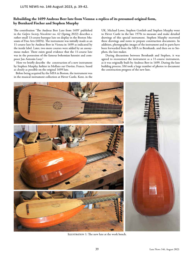 Rebuilding The 1699 Andreas Berr Lute | PDF | Double Bass | Music Production