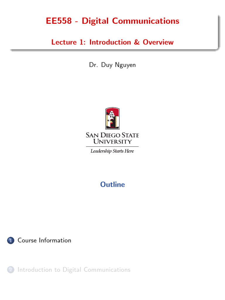 Lecture 1 Pdf Digital Signal Modulation