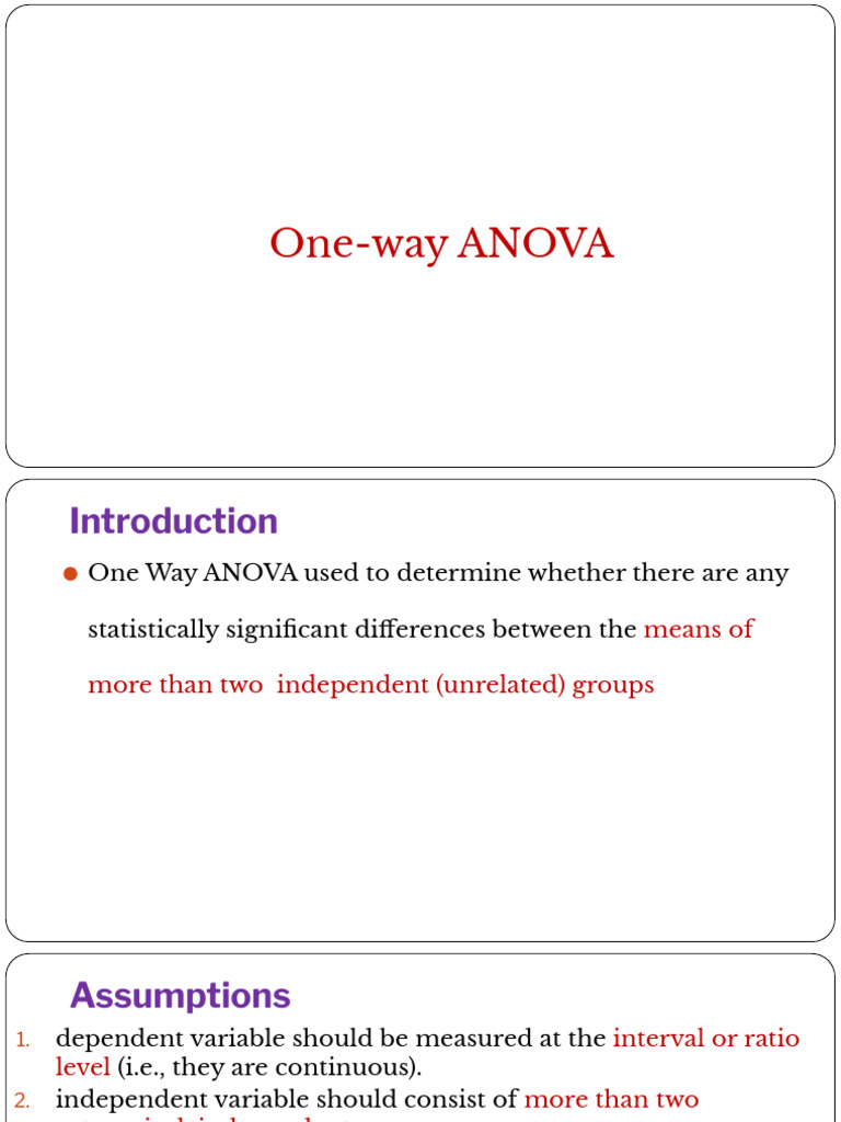 One-Way Anova | PDF