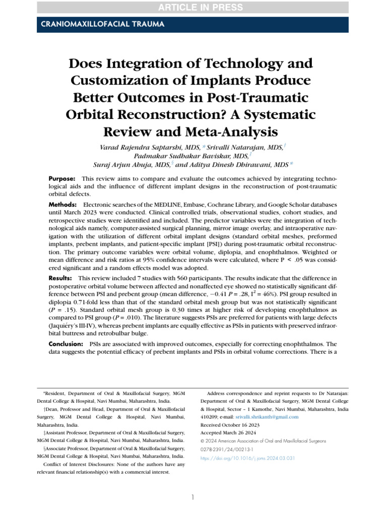 SRM Orbital Recon | PDF | Oral And Maxillofacial Surgery | Surgery
