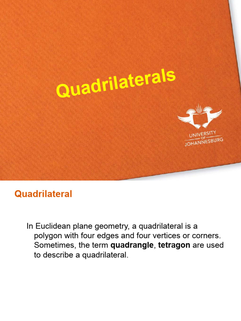 Quadrilateral 2024 | PDF | Rectangle | Perpendicular