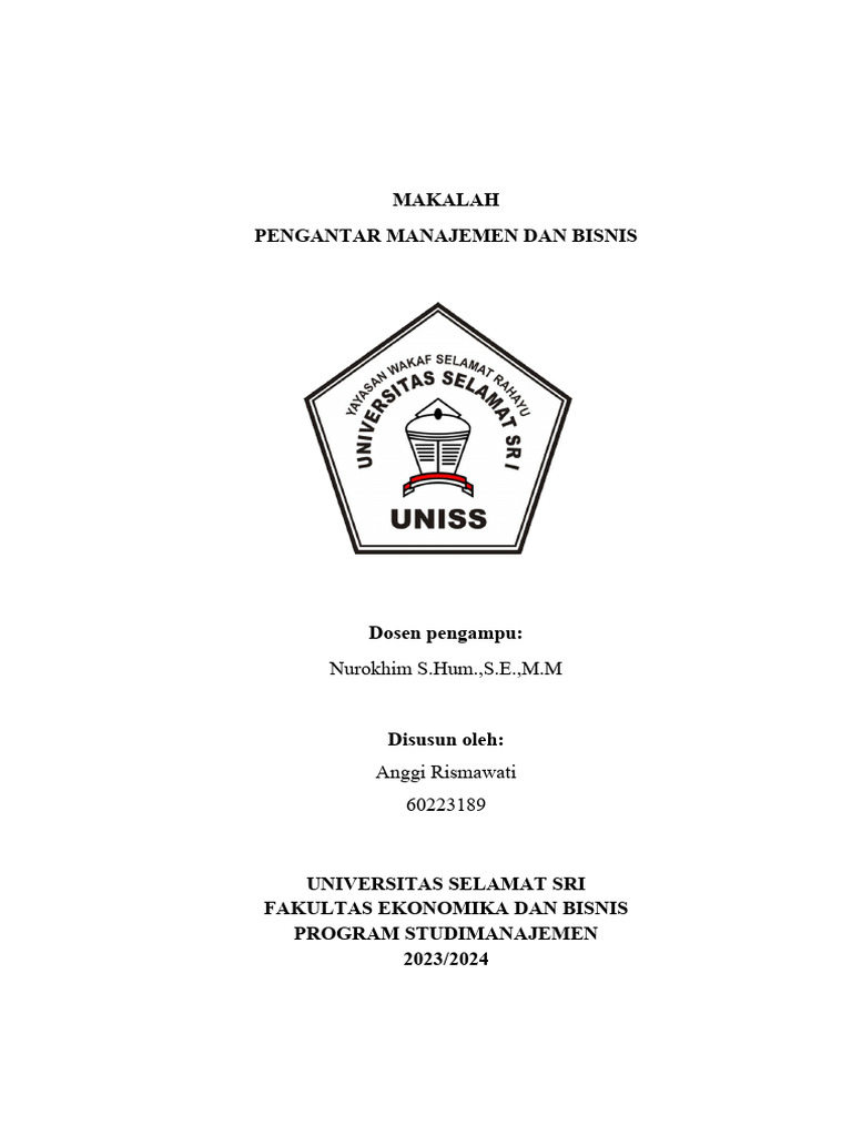 Pengantar Manajemen Anggi | PDF