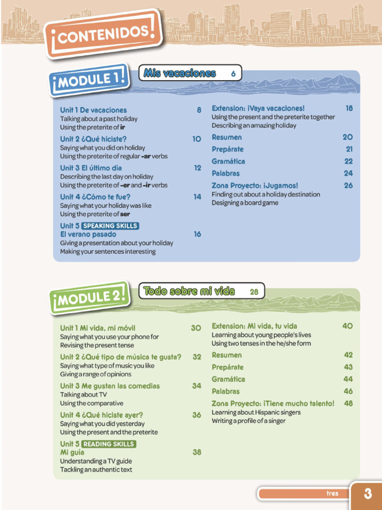 ¡Viva 2 Pupil Book Contents | PDF