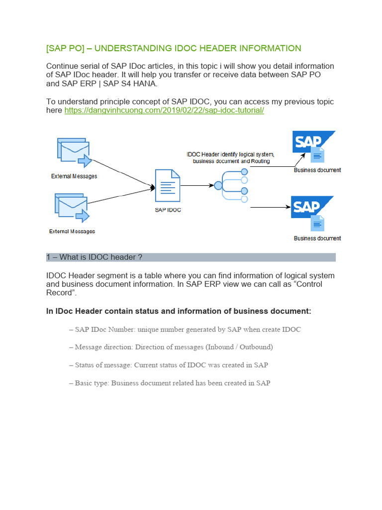 Understanding IDOC Header | PDF | Information | Information Technology