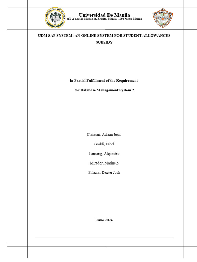 UDM SAP System for Student Allowances | PDF | Integer (Computer Science ...
