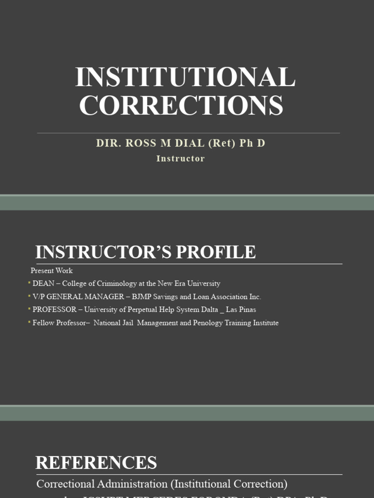 Institutional Corrections Sirdial Presentation 3 | PDF | Prison | Pardon