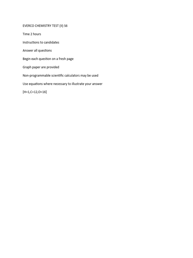 EVERCO CHEMISTR-WPS Office | PDF | Science & Mathematics