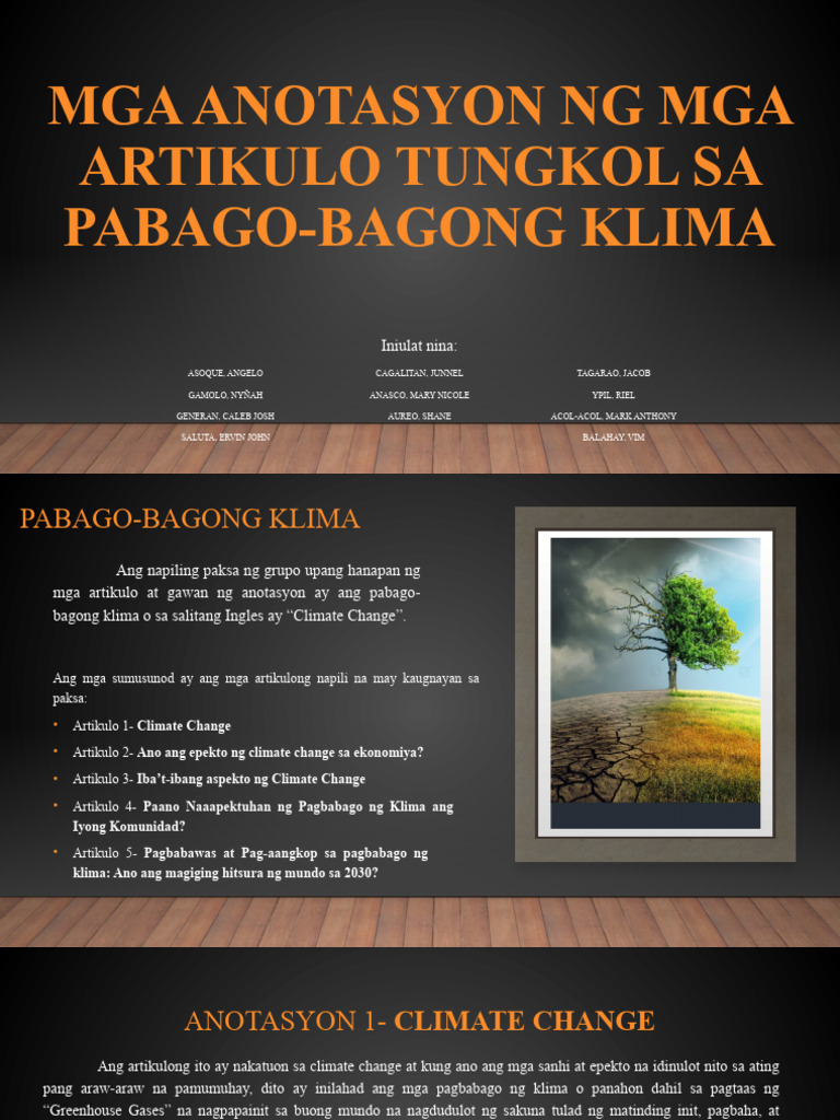 Mga Anotasyon NG Mga Artikulo Tungkol Sa Pabago-Bagong | PDF