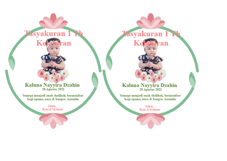Contoh Desain Stiker Ultah Anak | PDF