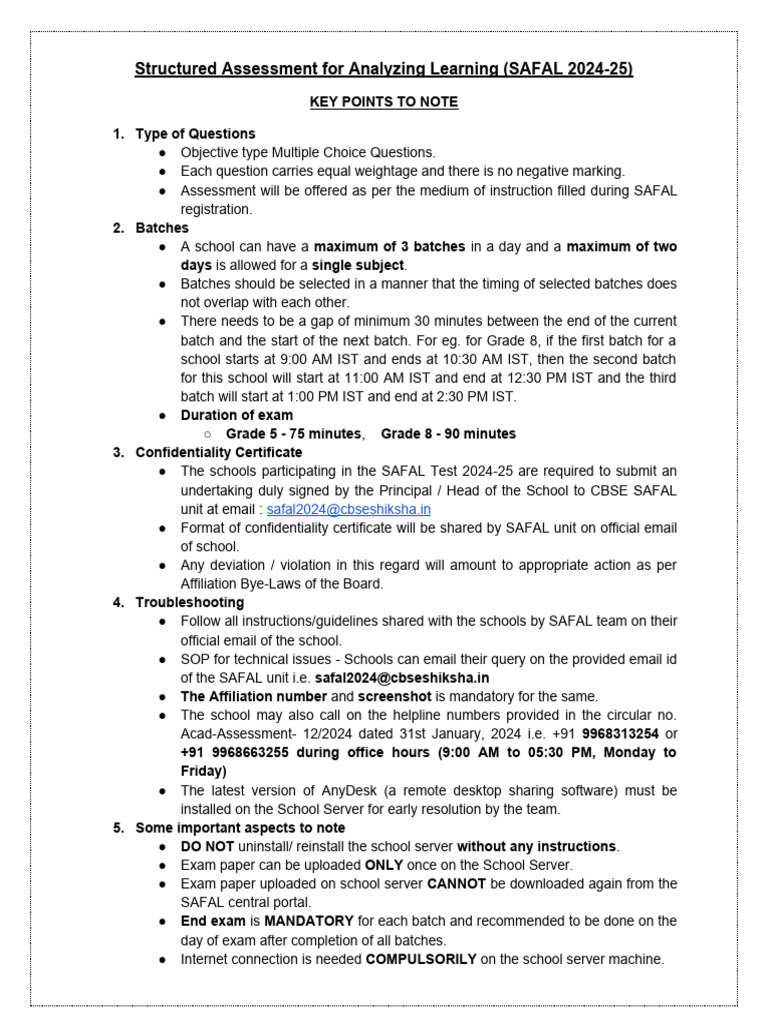 IMPORTANT POINTS FOR SAFAL 2024 25 PDF Computing