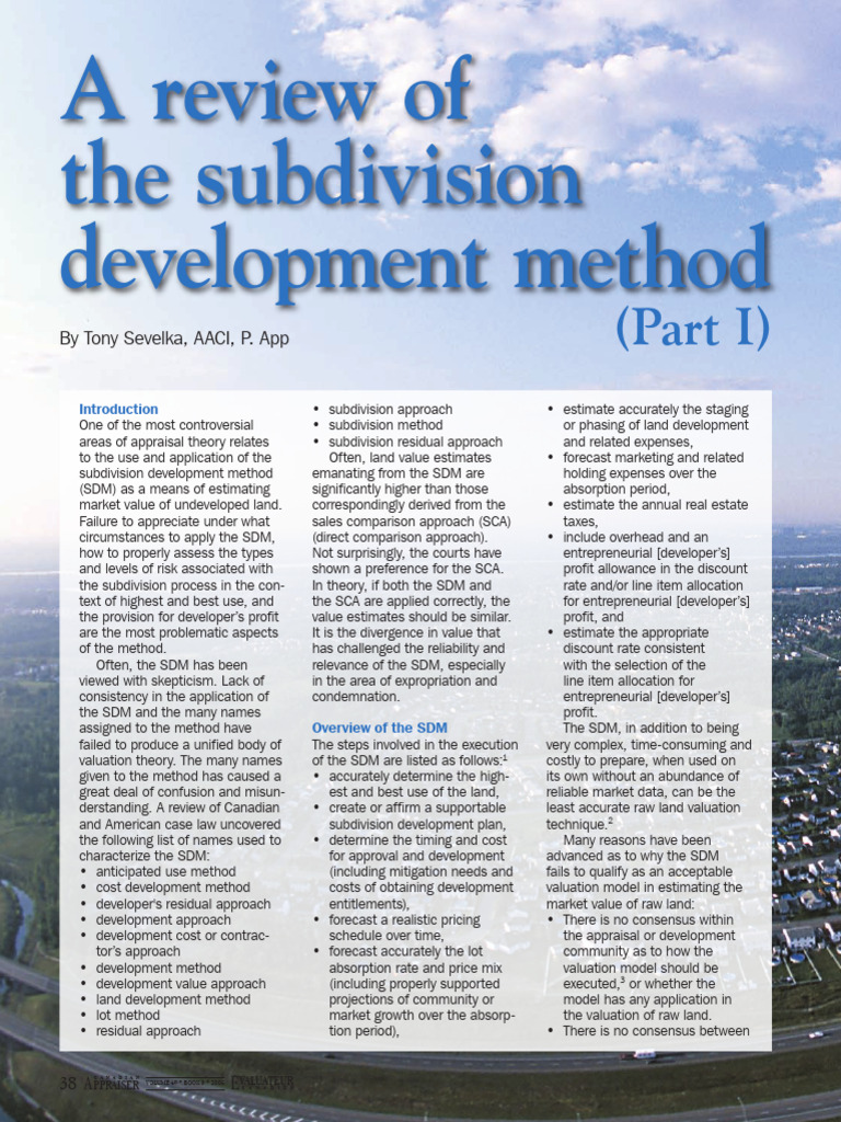 Subdivision Development Method Overview | PDF | Real Estate Appraisal ...