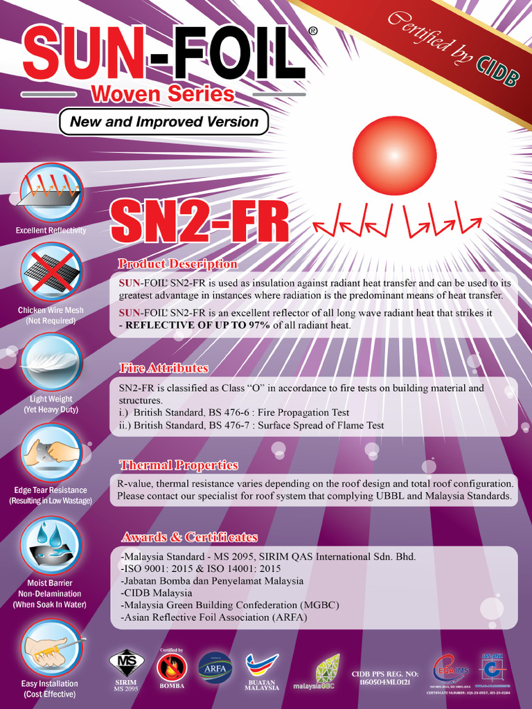 Sunfoil SN2 FR Catalogue | PDF