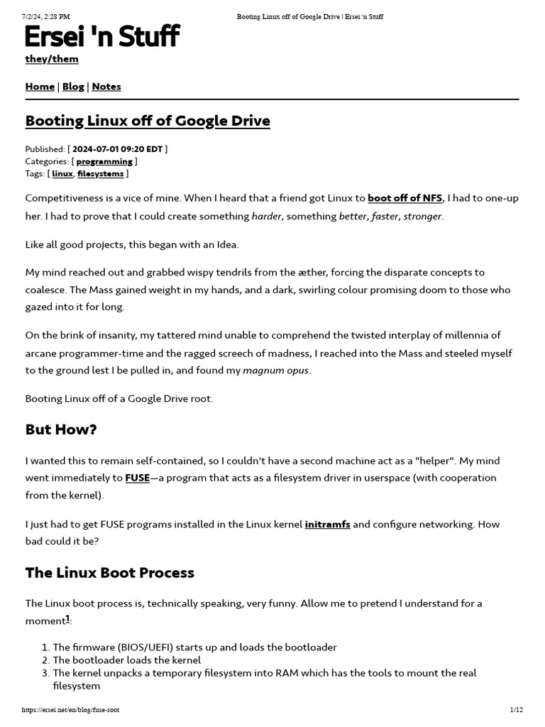 Booting Linux Off of Google Drive - Ersei 'N Stuff | PDF | Operating ...