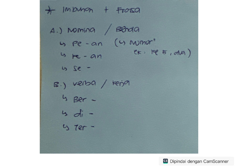 Catatan Imbuhan + Frasa | PDF