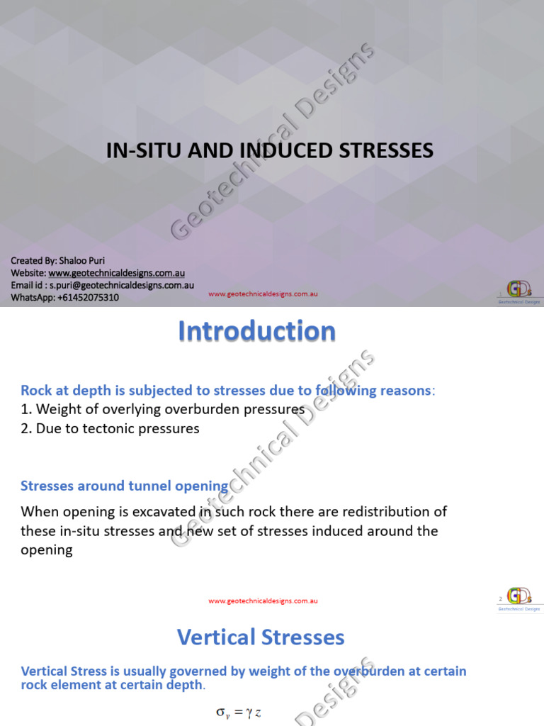 In-Situ and Induced Stresses in Tunnels | PDF | Stress (Mechanics ...