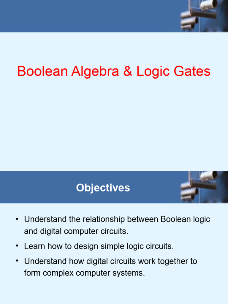 Lecture 6 Boolean Algebra Download Free Pdf Logic Gate Boolean Algebra