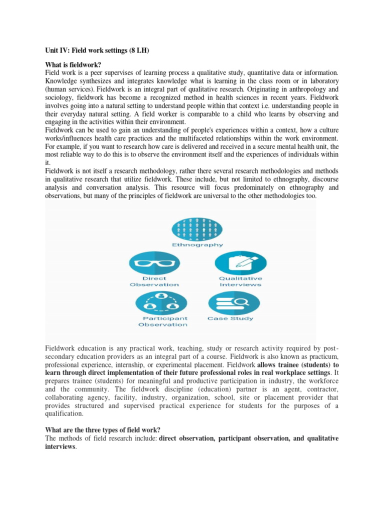 Field Work Settings | PDF | Non Governmental Organization | Field Research