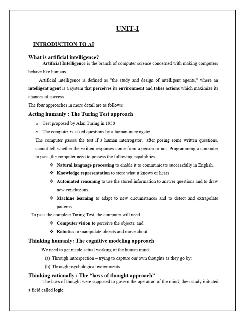 4 Unit Merged | PDF | Thought | Artificial Intelligence