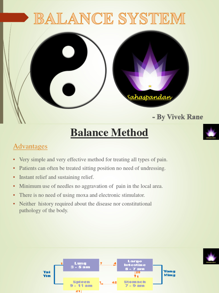 Balance System | PDF | Meridian (Chinese Medicine) | Medical Specialties