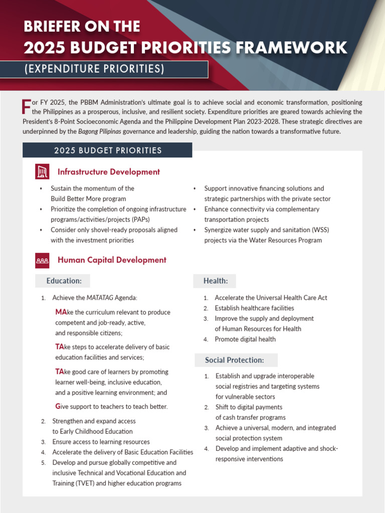 Briefer On The 2025 Budget Priorities Framework of The DBM | PDF ...