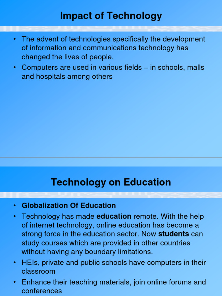 Technology's Impact on Society and Business | PDF | Computer Hardware ...