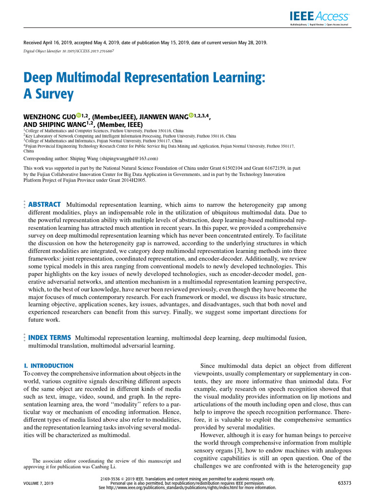 Deep Multimodal Representation Learning A Survey | PDF | Artificial ...