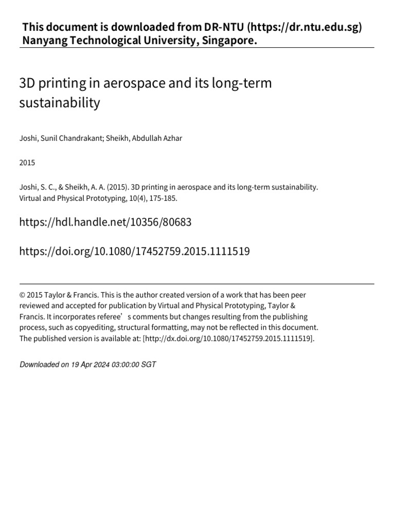 Aerospace 3D Printing: Future Insights | PDF | 3 D Printing | Metals