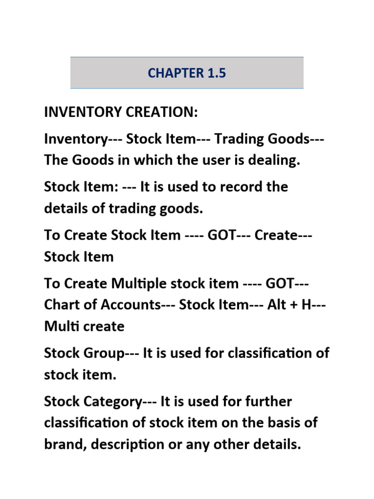 Tally Chapter 1.5 | PDF