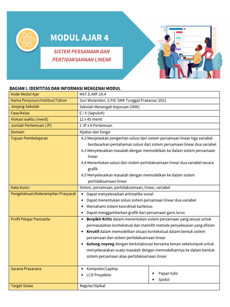 Modul Ajar MTK4 X | PDF