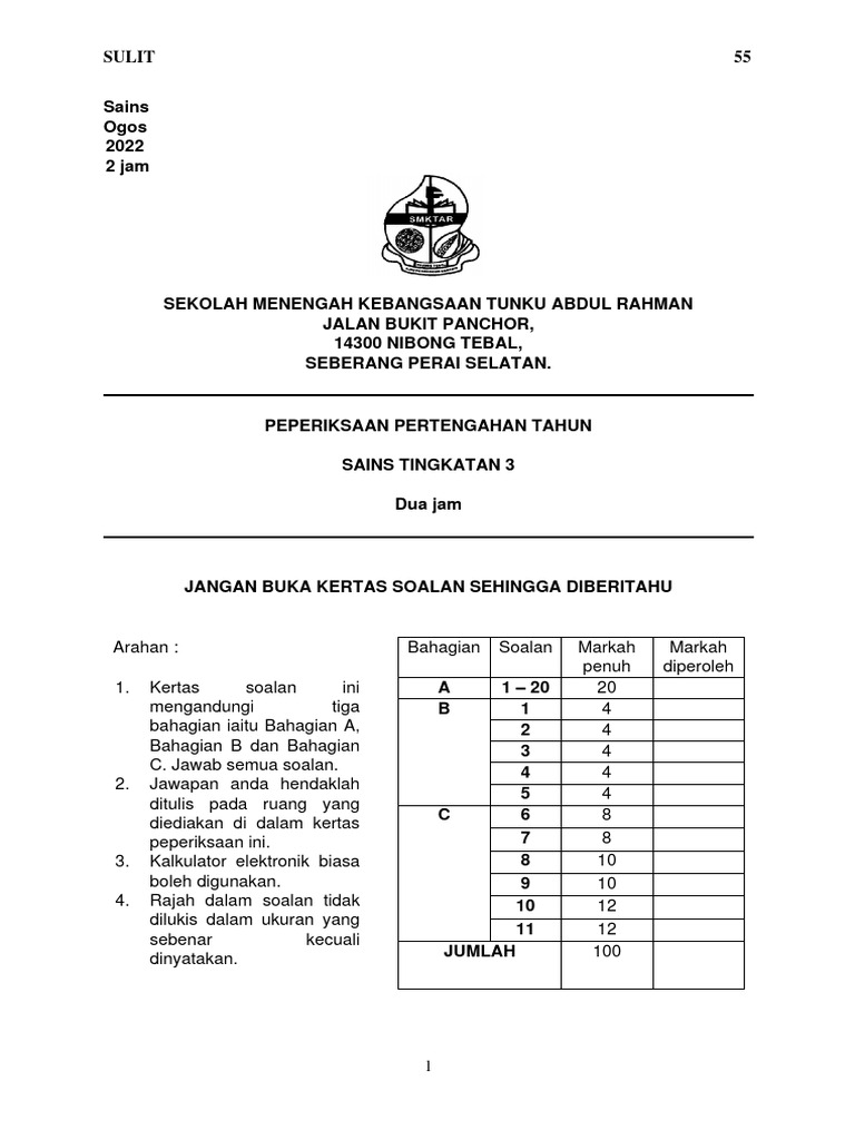 PPT T3 2022 1 sains tig 3 | PDF