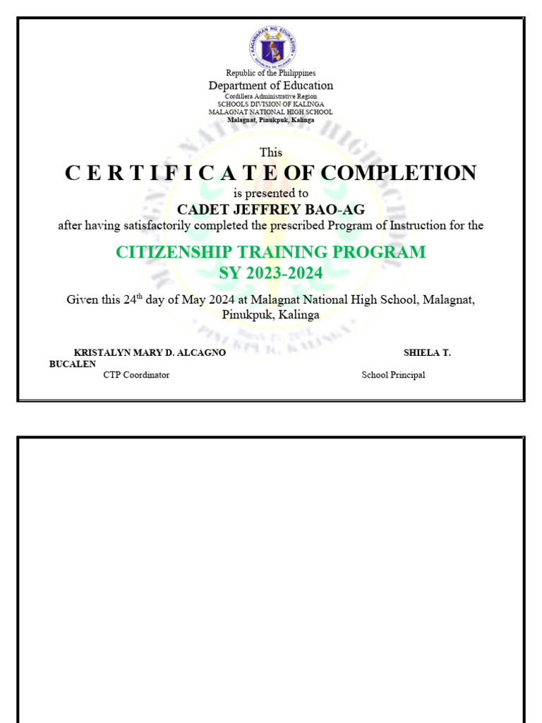 CTP Certificate | PDF