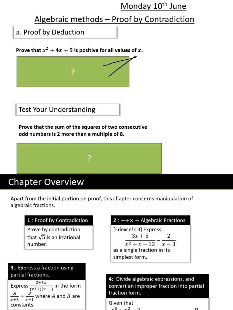 Algebra Proofs and Fractions Guide | PDF | Numbers | Mathematical Proof