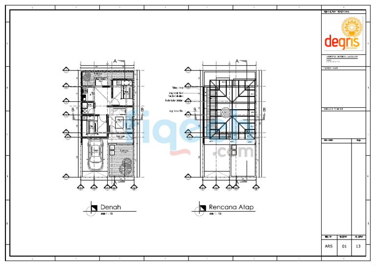01 Denah Dan Rencana Atap 1 | PDF